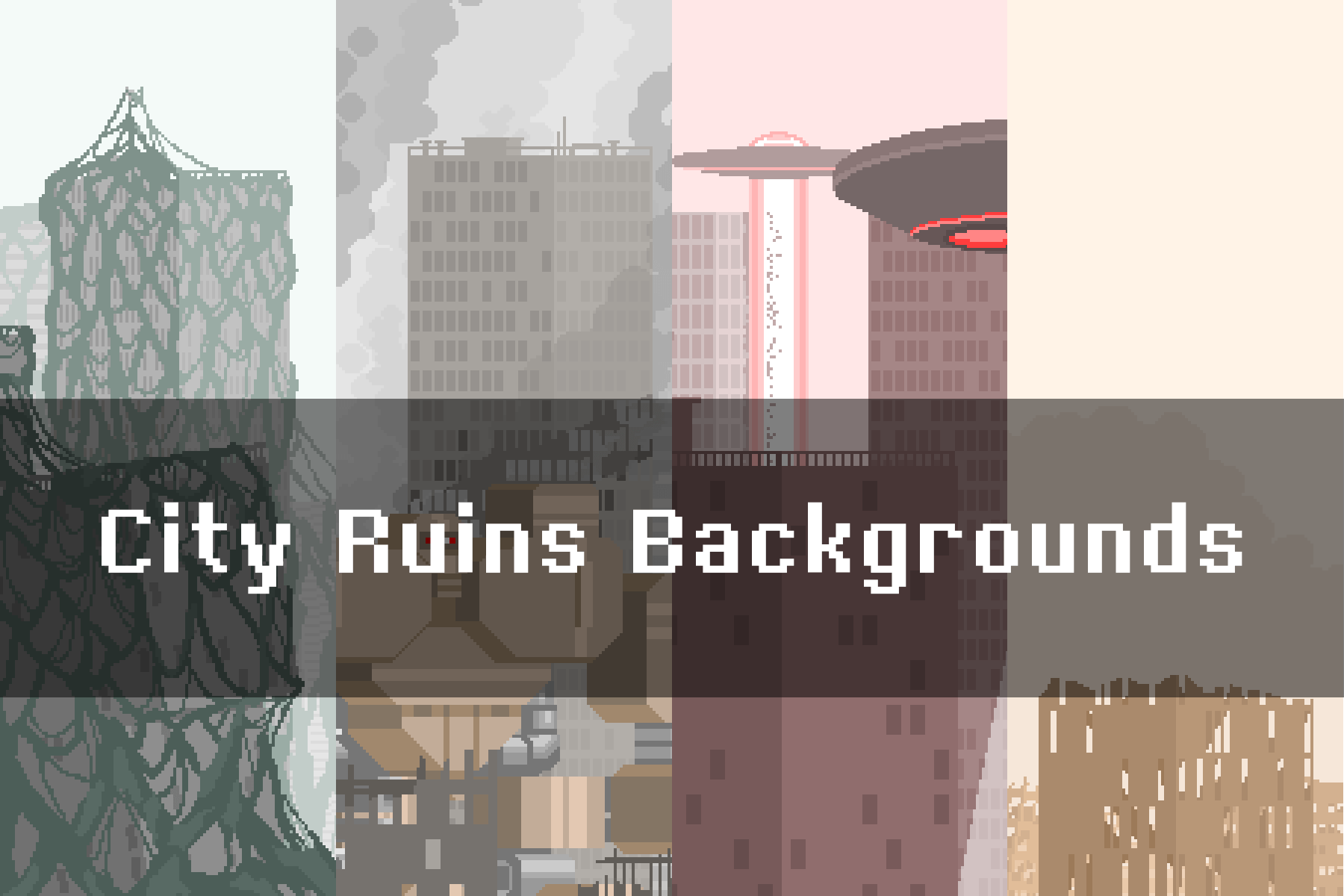 Free Pixel City Ruin Backgrounds by Free Game Assets (GUI, Sprite ...
