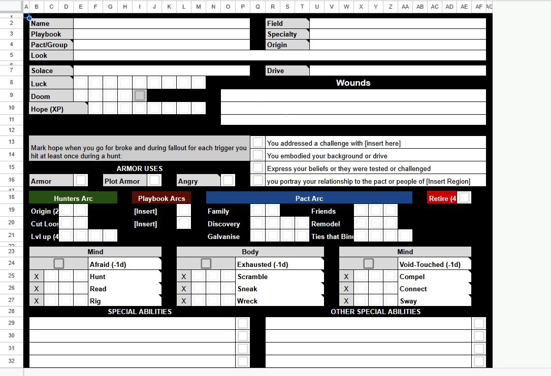 Bump in the Dark Spreadsheet Template by NovastarDoughnut