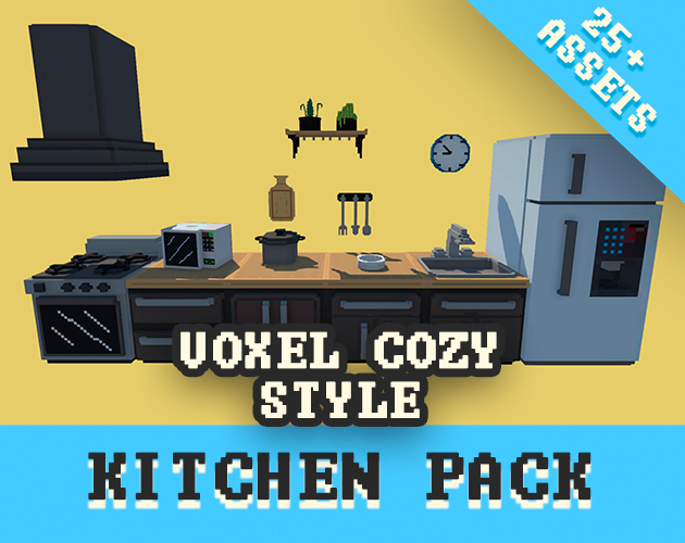 Cozy Kitchen - Voxel style modular enviorement asset pack by ThomasGamboa