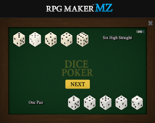 RPG Maker MZ - Dice Poker by Siro Games