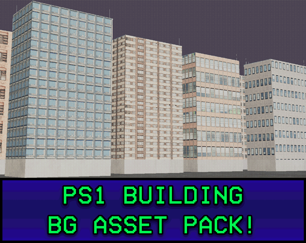 PSX PS1 Background Buildings Low Poly - Asset Pack! by Stay Retro