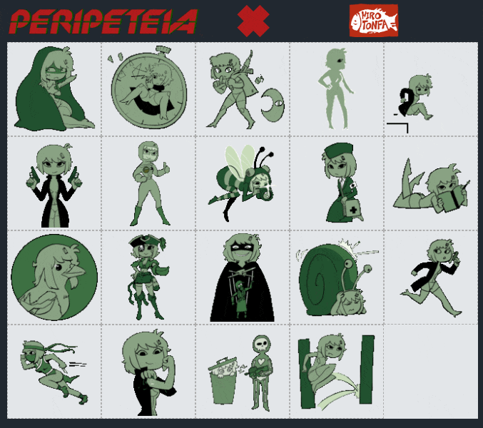 Peripeteia UI Cartoons and Emojis by HIROTONFA, 9th Exodus, Shodanon
