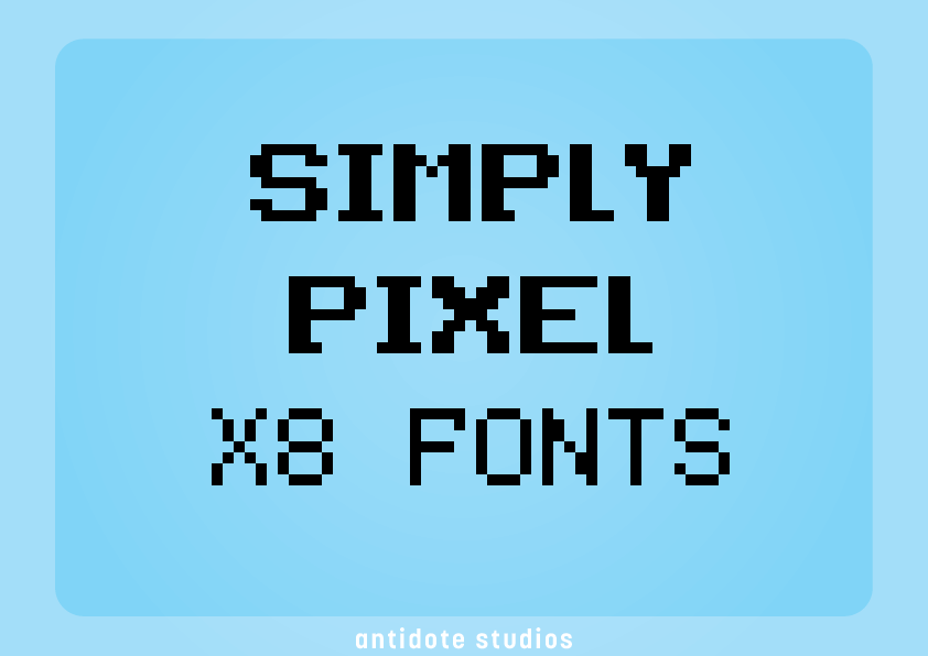 Simply Pixel Fonts x8 by Antidote Studios