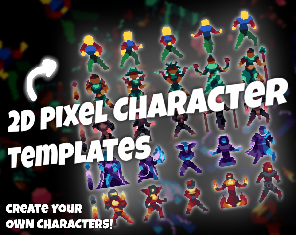 Pixel Art 2D Character Templates by PixelCraftMaestro