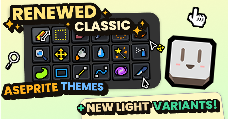 Renewed Classic - HD Aseprite Theme by oworowo / Gabriel Cortabraz