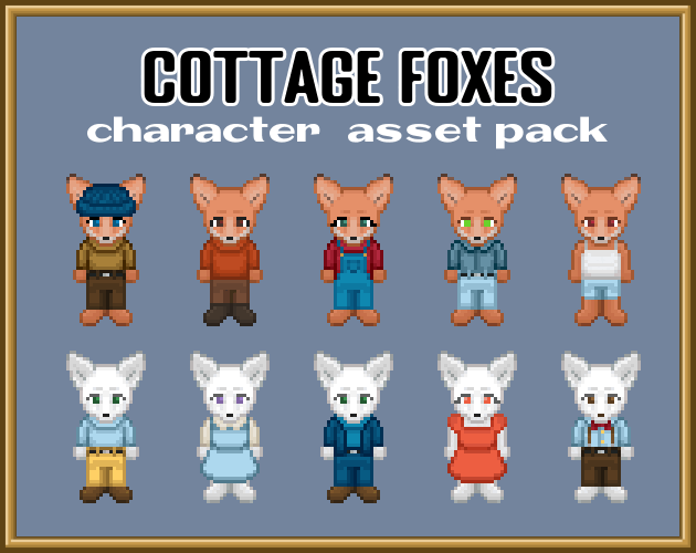 Cottage Foxes || Pixel Asset Pack by Pop Shop Packs