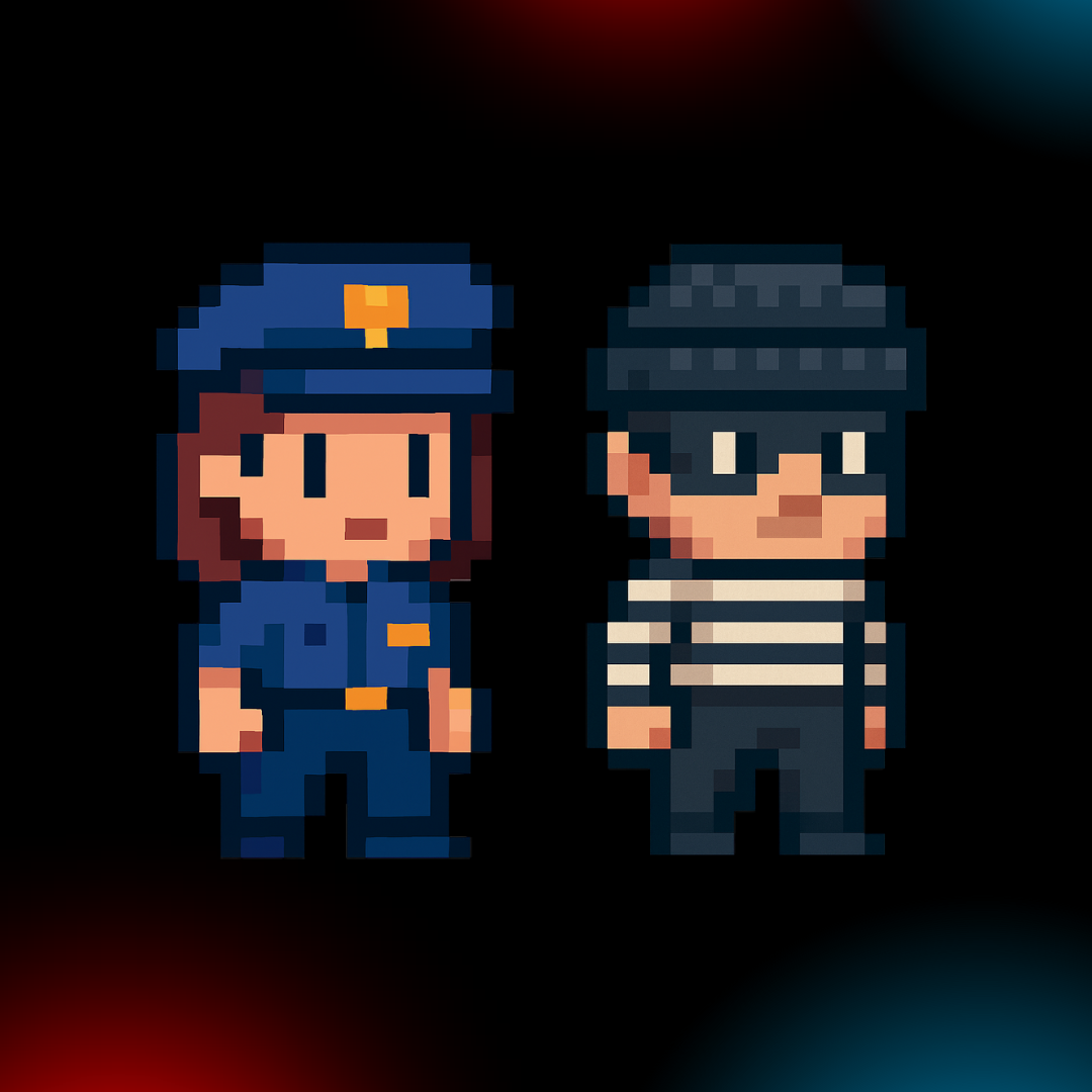 Police and thief 2d characters by ViperaStudio