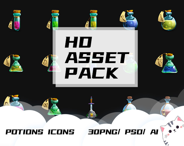 Potions Sprites /30ICONS by ClaireArt