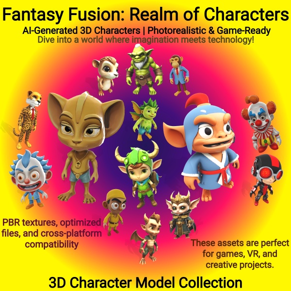 Fantasy Fusion: Realm of Characters 3D Model by Factex@Lab