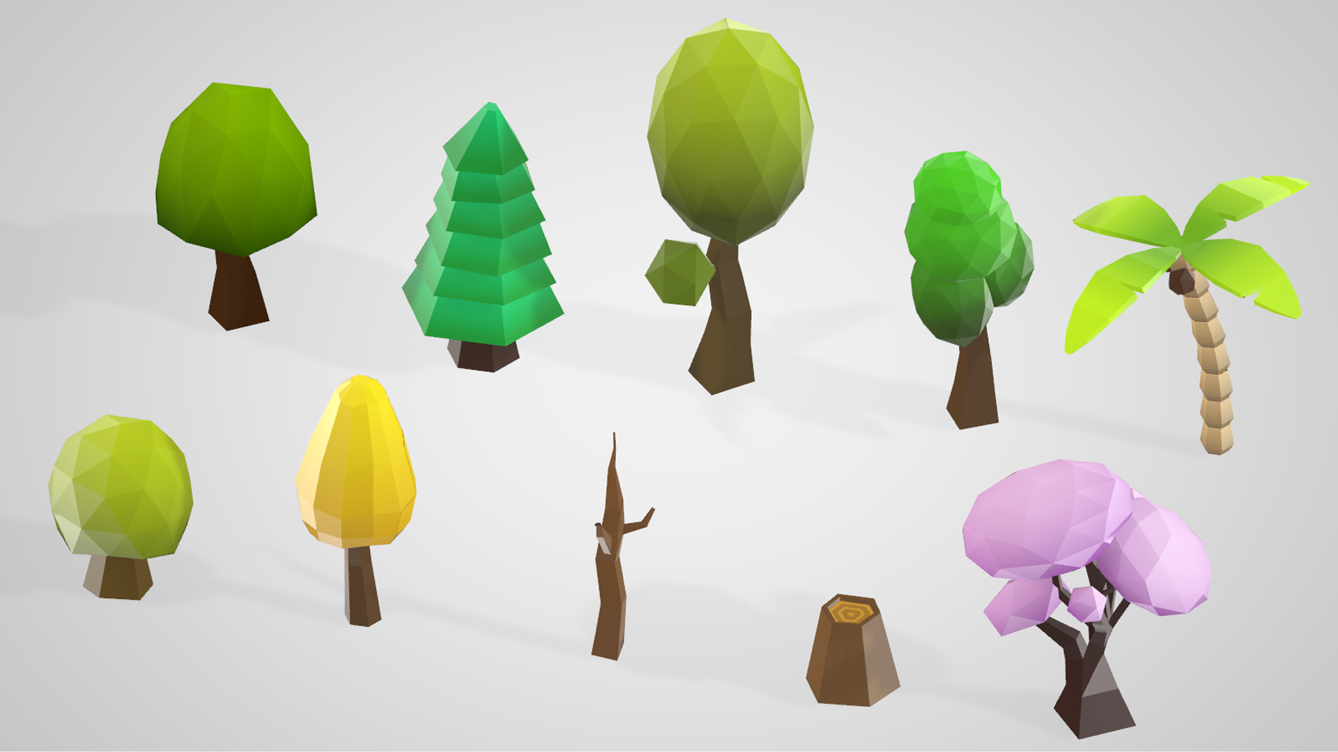 Game Ready Stylized Low Poly Tree Pack (10 Models) by Froggy Labs
