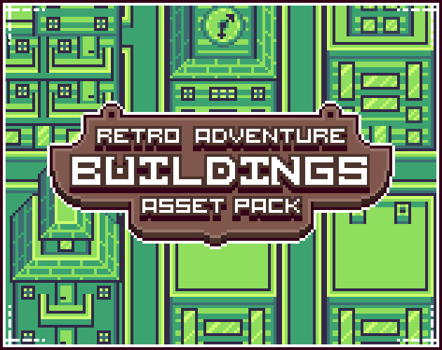 8x8 Buildings Tileset 8-Bit Game Asset [Retro Adventure] by ELV Games