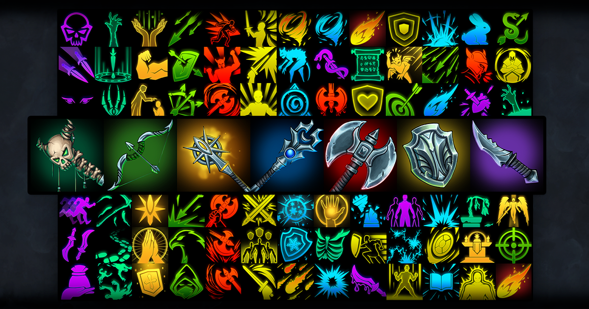 Talent Tree UI Pack – Hand-Painted Class & Skill Icons by Moon Tribe