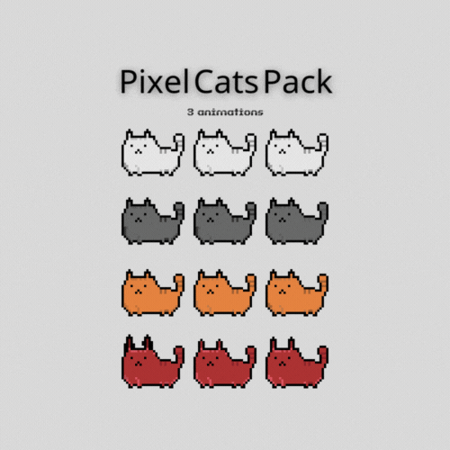 Pixel Cats Pack (animated) by KIER