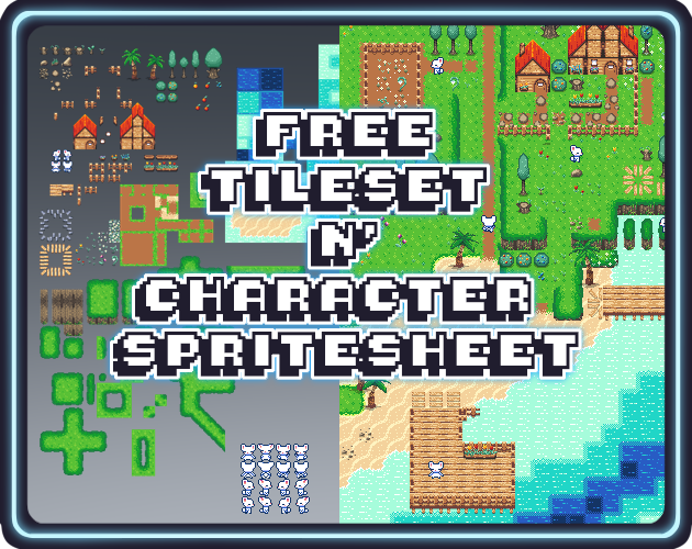 Free Pixel Tileset + Character spritesheet by VoodooMoose
