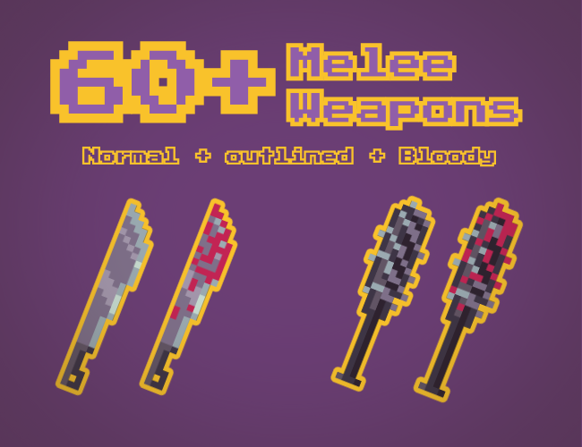 Ranitayas Melee Weapons Pack (60+ pixelart Weapons ) by Ranitaya Studios
