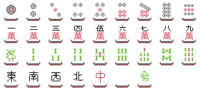 Simple Tiny Mahjong tiles by natonato