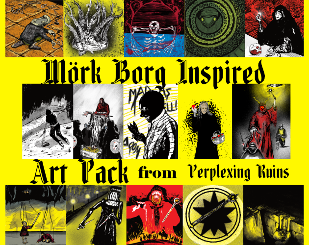 Updated Pack - Mörk Borg Inspired Art Pack by Perplexing Ruins