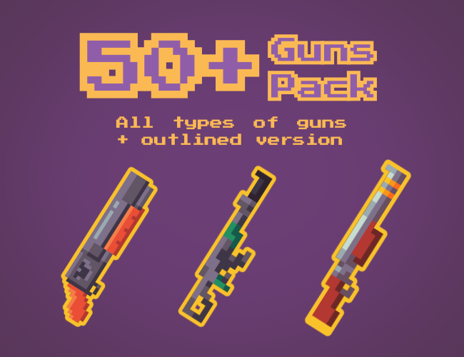 Ranitayas Guns Pack (50+ pixelart guns) by Ranitaya Studios