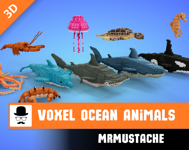 Voxel Ocean Animals Pack by MrMGames
