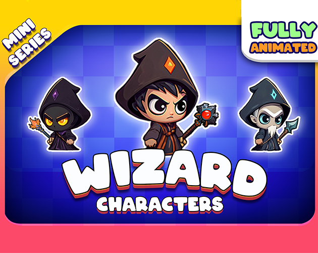 Tiny Wizard- 2D Animated Character (Spriter) by Gamelauncher Shop
