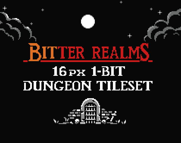 1-Bit Dungeon Tileset - Bitter Realms (16px) by CYON4D