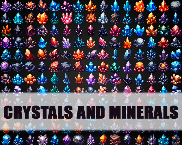 Pack 42 - Crystals and Minerals 1200+ Sprites by FortressSide
