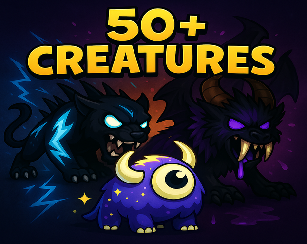 Creatures Of Infinity Sprite Pack 1 – 50+ Versatile Creature Mon Art ...