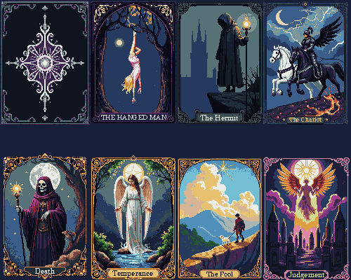 Pixel Tarot Deck - High Quality Pixelated Tarot Deck by Chorline