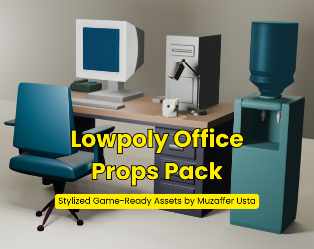 Lowpoly Office Props Pack – Free & Game-Ready (FBX + Blender) by ...