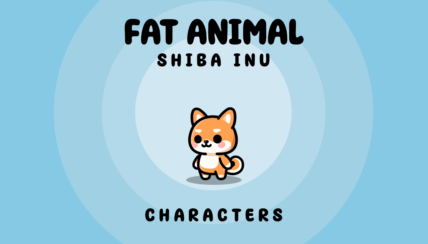 Cute Fat Animal Characters - Shiba Inu by Segel2D