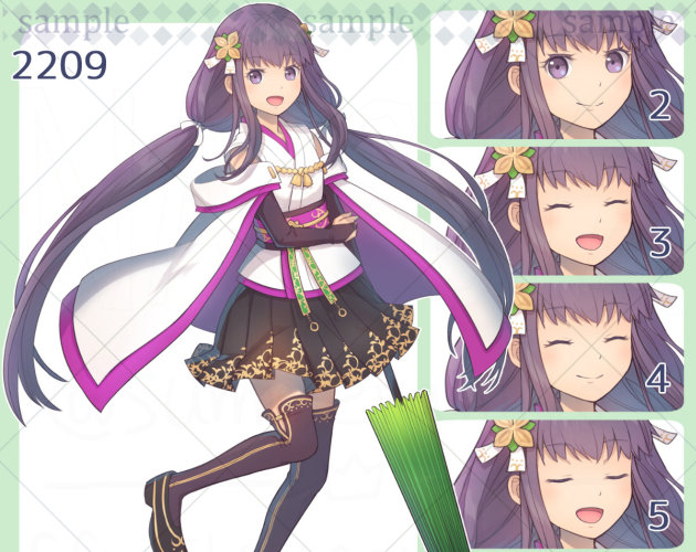 Anime Character Art Pack: 2209 - 6 Expressions | Image: Girl, miko ...