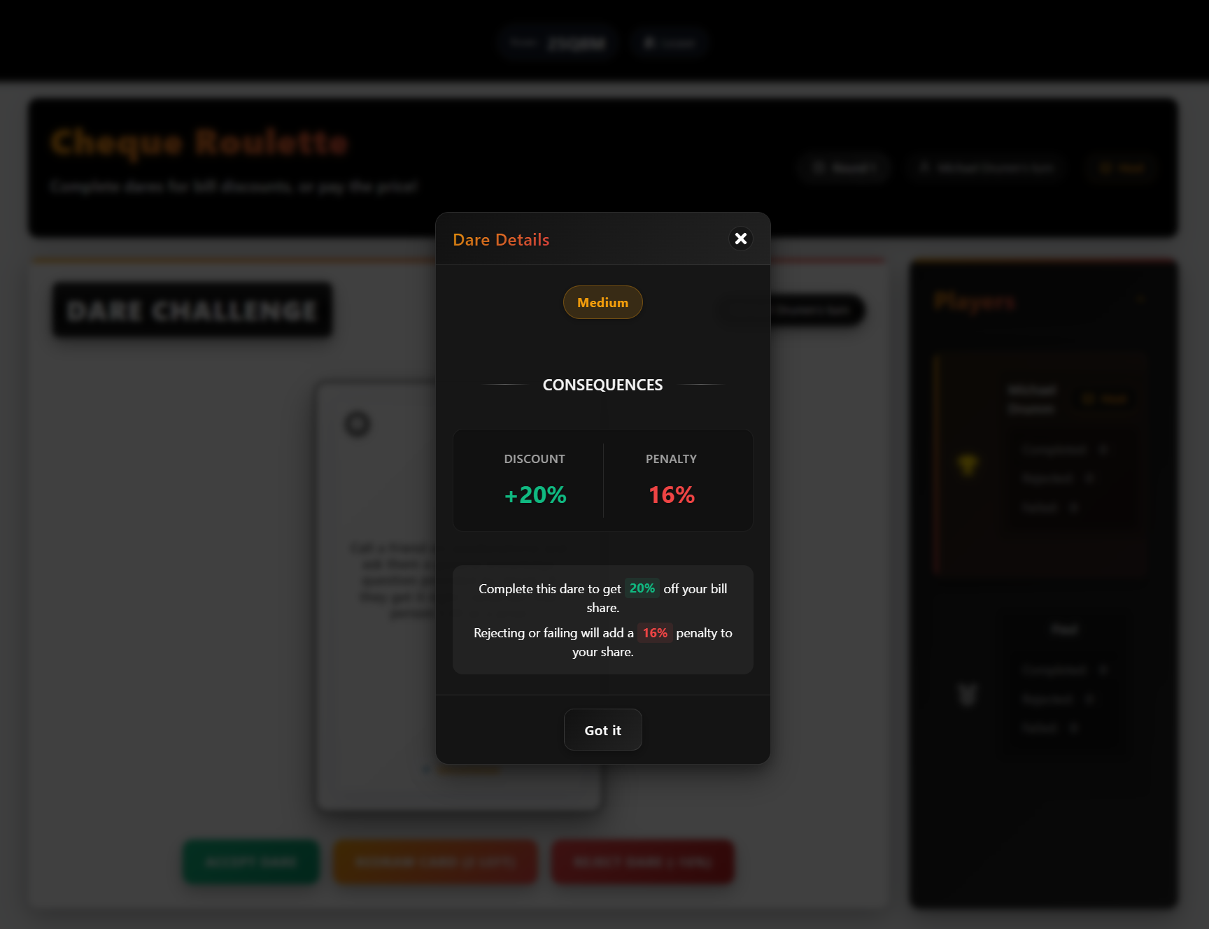 Cheque Roulette – The Dare-Based Bill Splitting Game (Free Trial in Browser) - Release ...