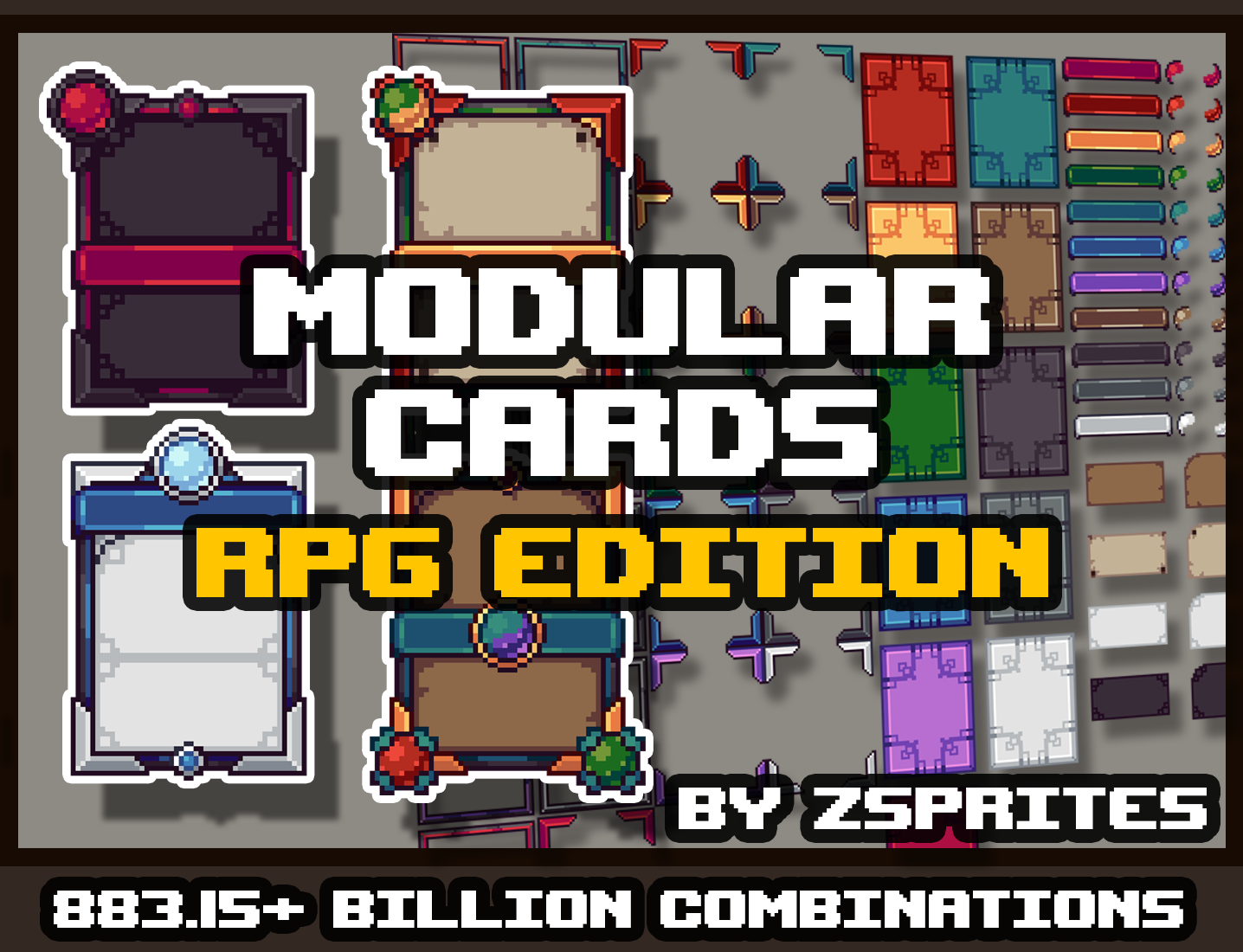 Modular Pixel Cards RPG Edition [883+ Billion Combinations] by Zsprites