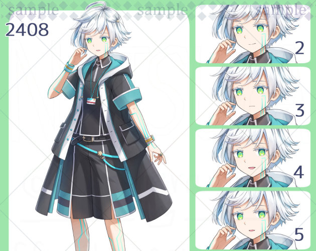Anime Character Art Pack: 2408 - 6+1 Expressions | Image: Boy ...