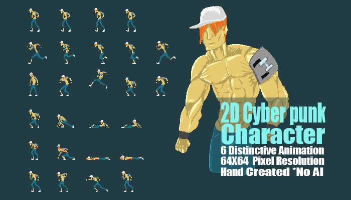 2d Cyber Punk Character 02 by Cubenom