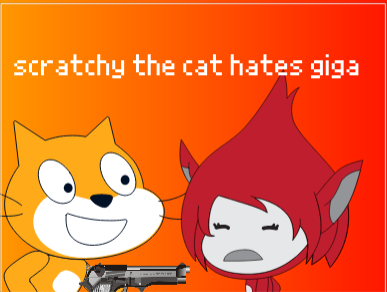 Scratchy the cat hates Giga by marvin games