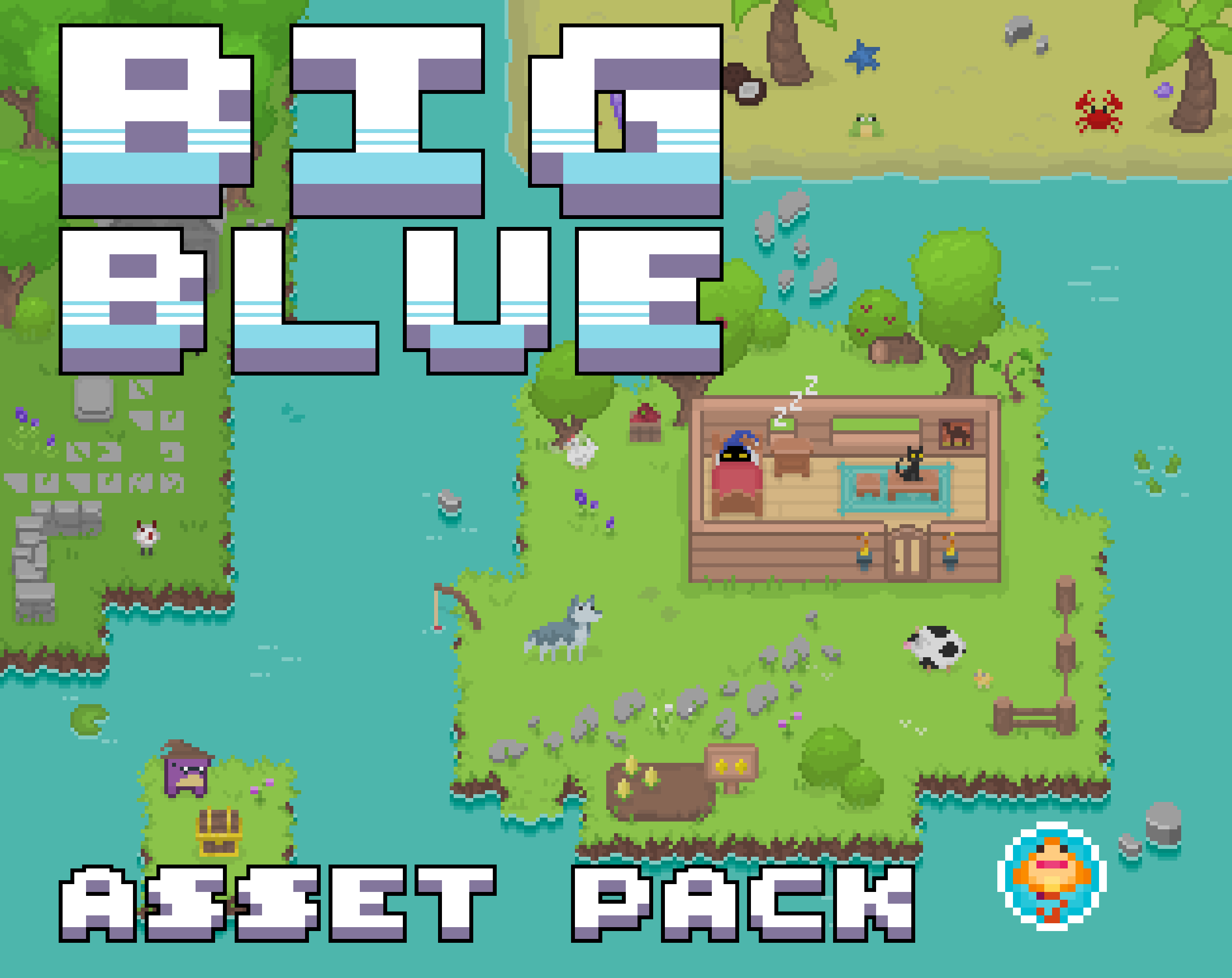 Big Blue RPG - 16x16 Asset Pack top-down pixel art by StingrayStudio