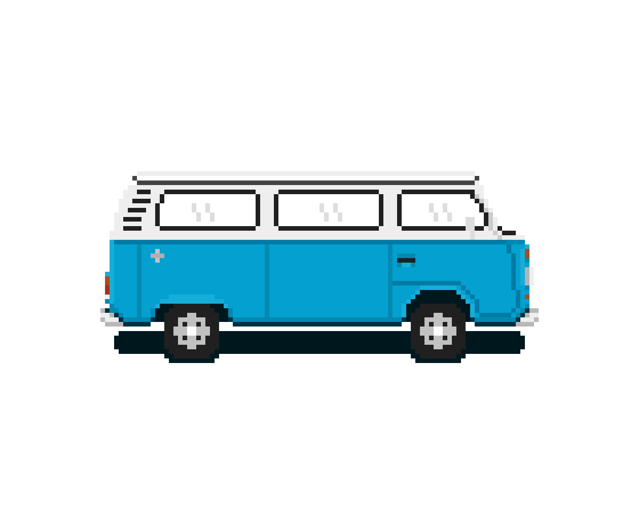Pixel Van 2D Sideview - Animated by Bragorn