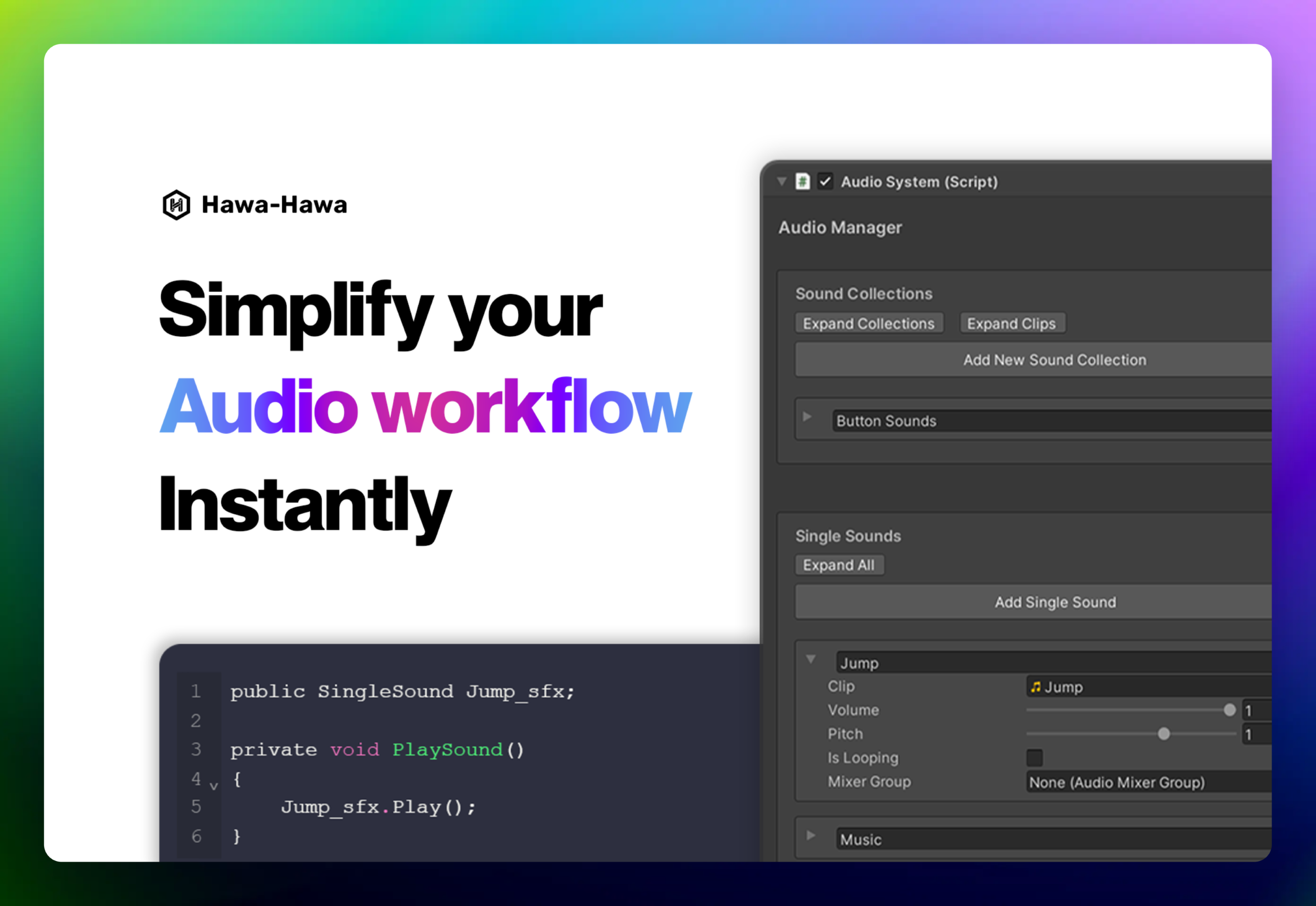 Simple & Lightweight Unity Audio Manager by Hawa Hawa