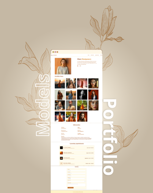 Model Portfolio Page 03 – Showcase Your Work & Get Booked by DESIGNA