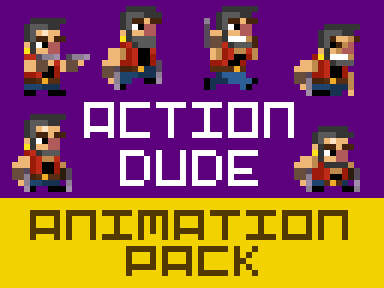 Action Dude - Animated Sprite by Quintino Pixels