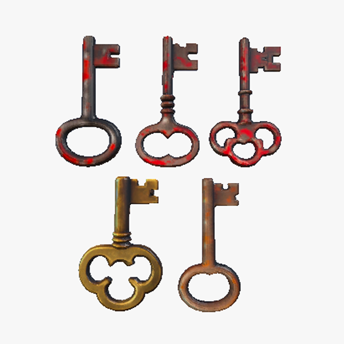 3D Model Bloody Key 5Set/Horror/血のついた鍵/ホラー by LevelMax