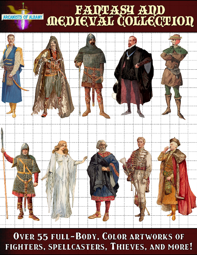 Fantasy and Medieval Stock Art Pack - 55+ Adventurers, Villains, and ...
