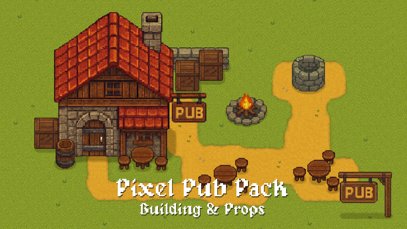 🌟 Pixel Pub Pack — Building & Props 🌟 by Biruk Okami