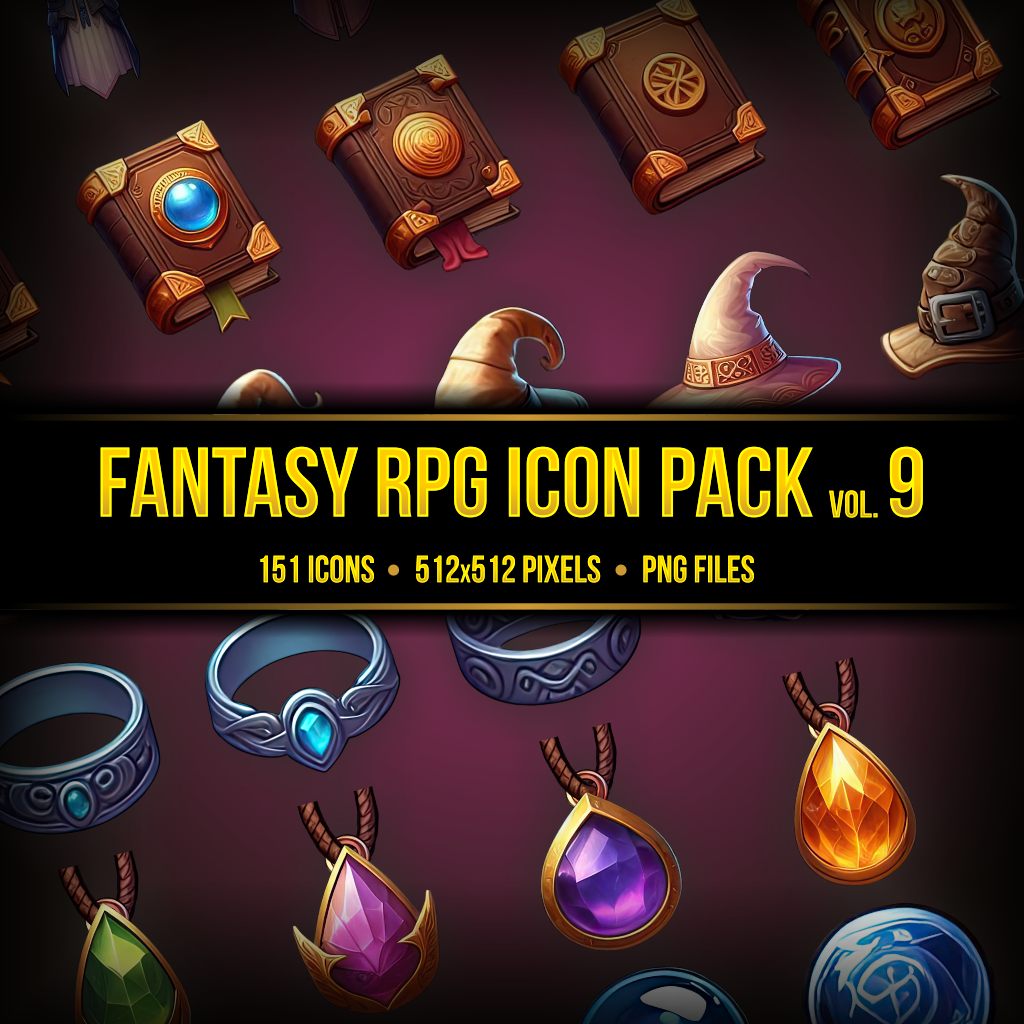 Fantasy RPG Game Inventory Icon Pack vol. 9 by pzUH