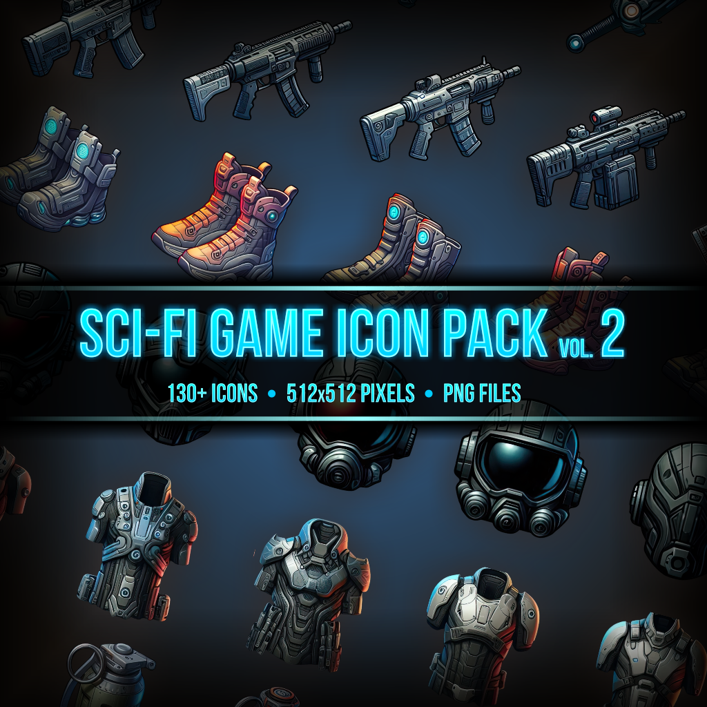 Sci-fi Game Inventory Icon Pack vol. 2 by pzUH