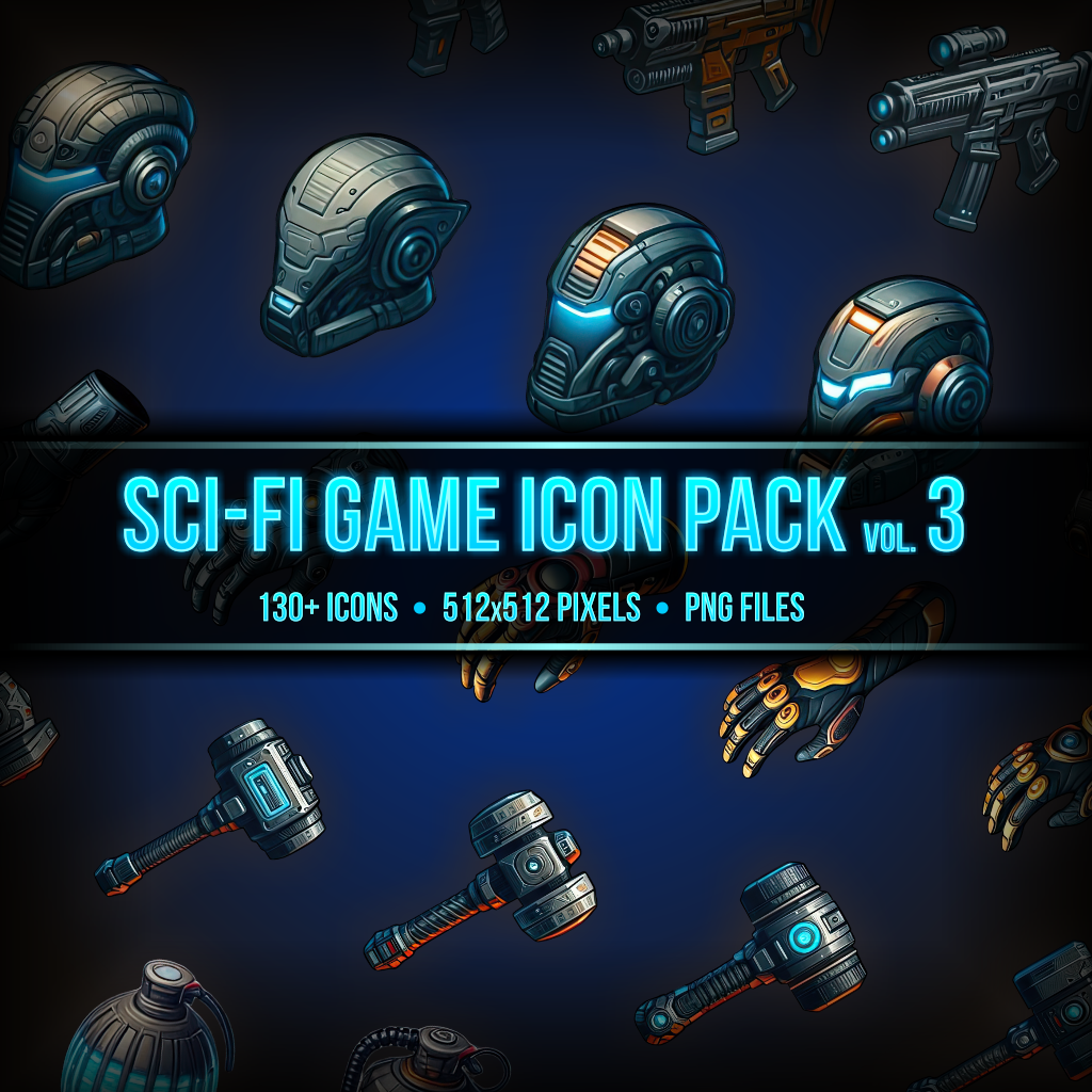 Sci-fi Game Inventory Icon Pack vol. 3 by pzUH