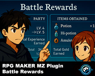 RPG Maker MZ Plugin - Battle Rewards by The Circle - Games Assets and Tools