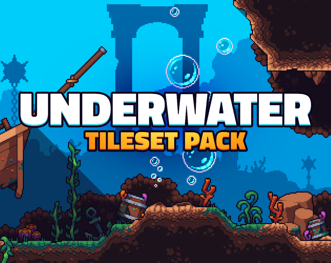 Underwater Tileset Pack by Mucho Pixels