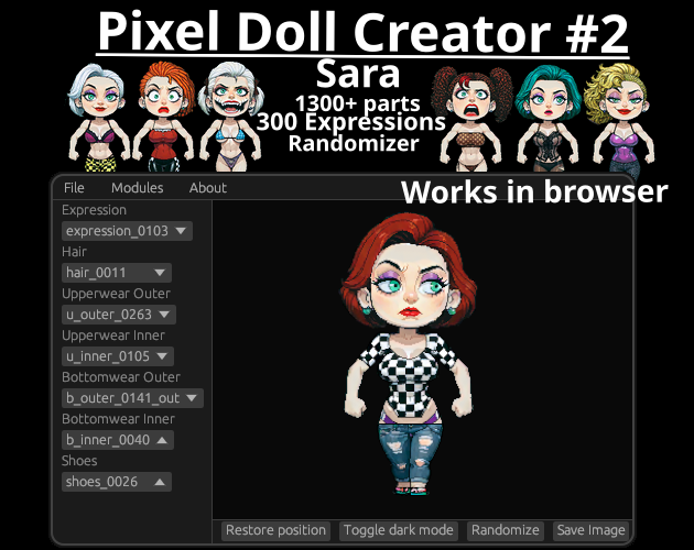 Pixel Doll Creator #2 Sara by auroracatcher